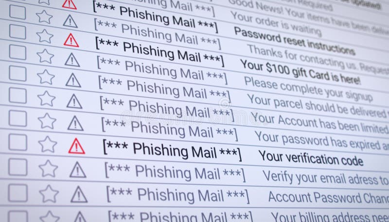 Illustration of a List with Detected Phishing Emails Stock Illustration ...