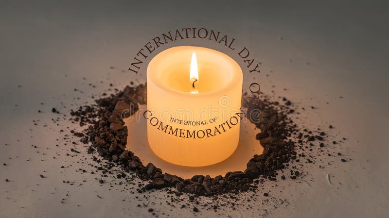 Illustration of Lit Candle with International Day of Commemoration Text ...