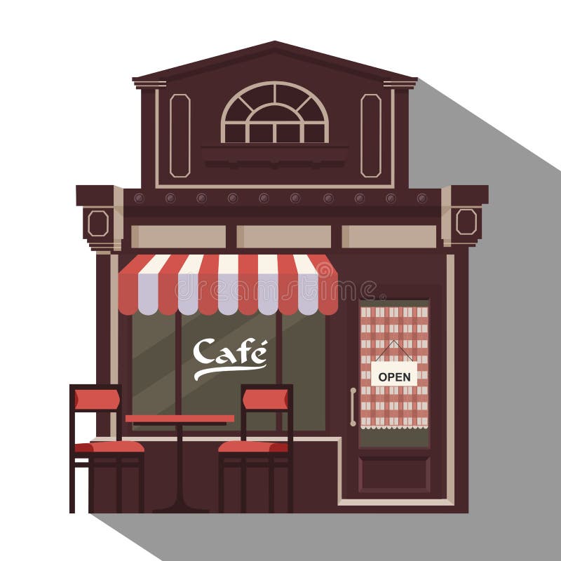 Illustration of Little Cute Retro Cafe Stock Illustration ...