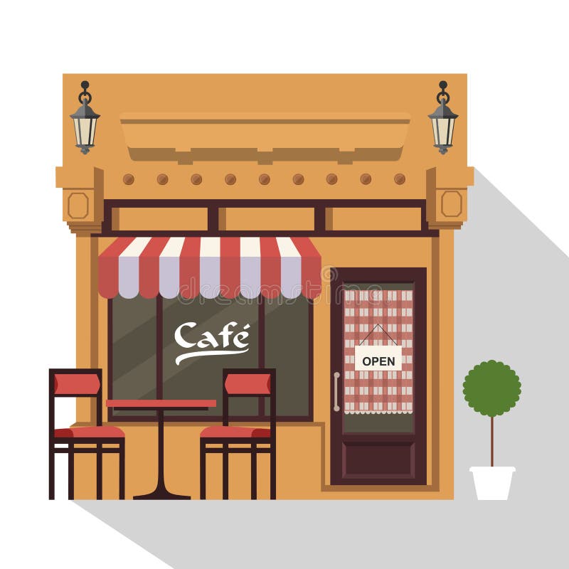Illustration of Little Cute Retro Cafe Stock Illustration ...