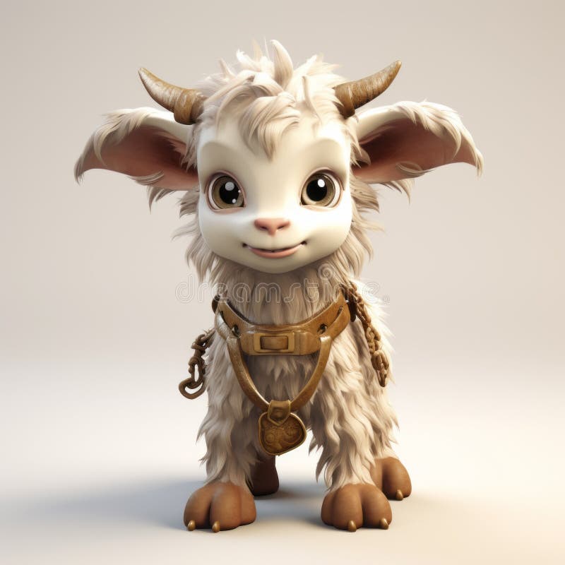 Illustration of a Little Goat with Chain Necklace 库存例证 - 插画 包括有 感激的 ...