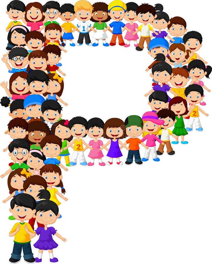 Illustration of Little Kids Form Alphabet P Stock Vector - Illustration ...