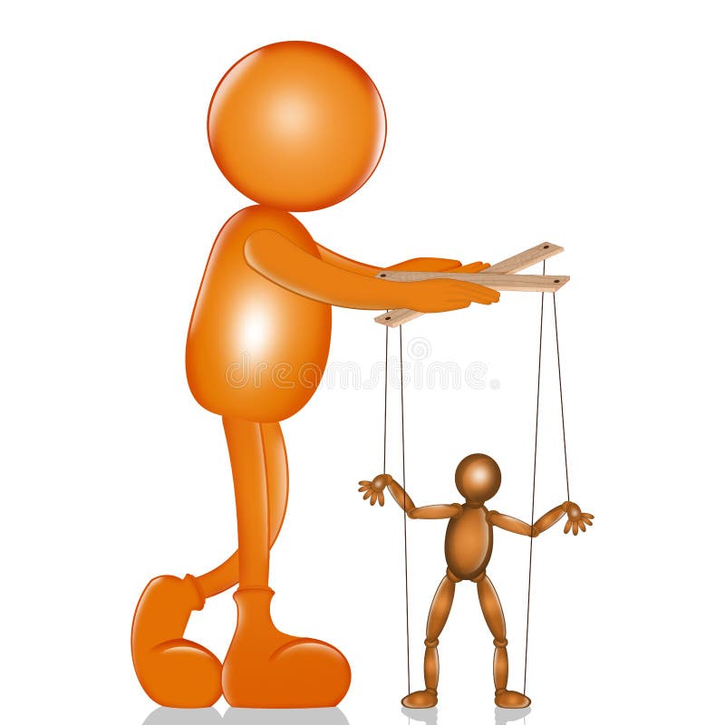 Illustration of Little Man with Puppet Stock Illustration ...