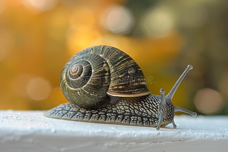 Illustration of Little Snail on a White Surface, High Quality, High ...
