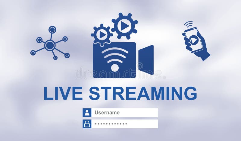 Concept of live streaming stock illustration. Illustration of computer ...
