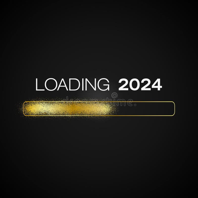 Illustration of a Loading Bar in Gold with the Message Loading 2023 ...
