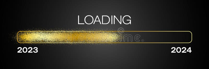 Illustration of a Loading Bar in Gold with the Message Loading 2023 ...