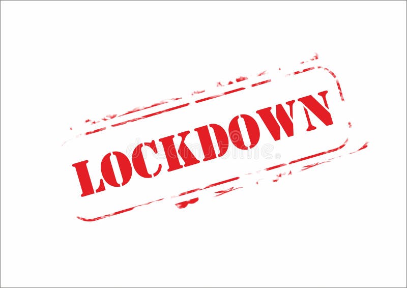Illustration of Lock Down Stamp on a Plain White Background. Stock ...