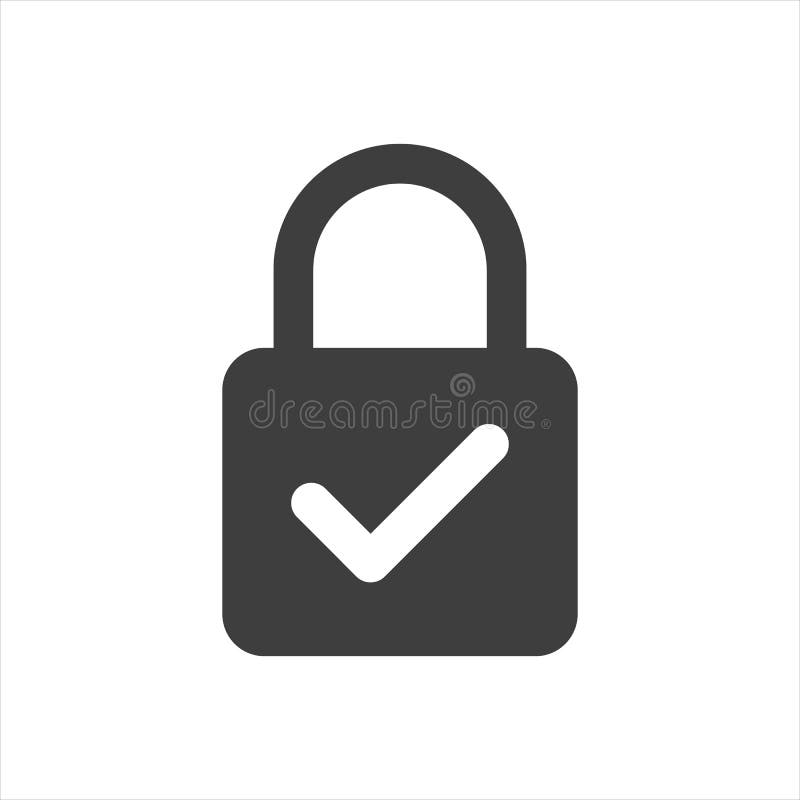 Illustration of a Lock Icon with a Check Mark. Stock Vector ...