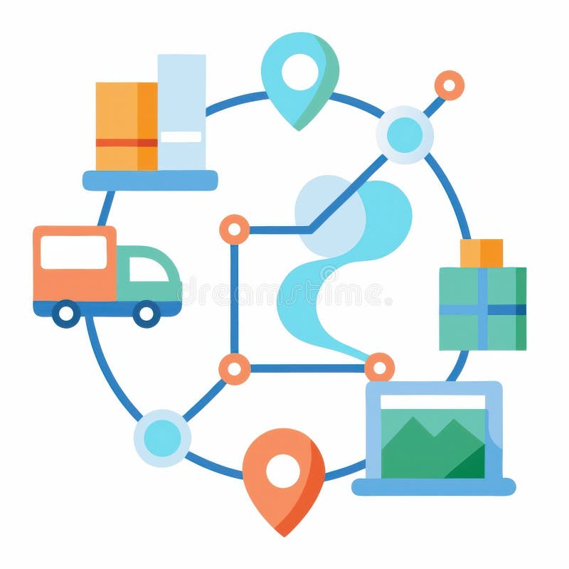An Illustration of a Logistics Network Featuring Transportation and ...