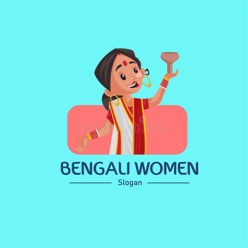 Bengali Women Vector Mascot Logo Stock Vector - Illustration of cartoon ...