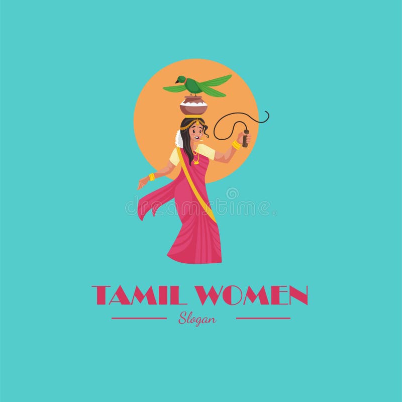 Tamil Women Vector Mascot Logo Stock Vector - Illustration of artistic ...