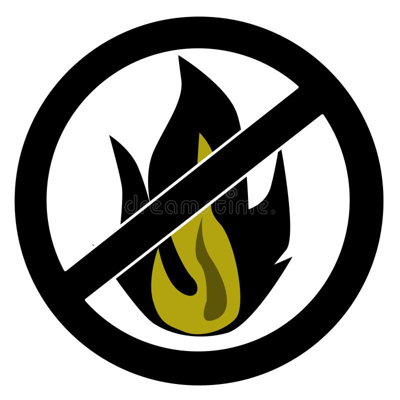 Illustration Logo Icon Prohibited from Making Fire Sources Stock ...