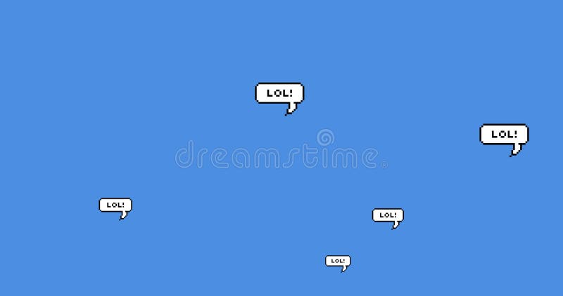 Illustration of Lol Text in Speech Bubbles Against Blue Background ...