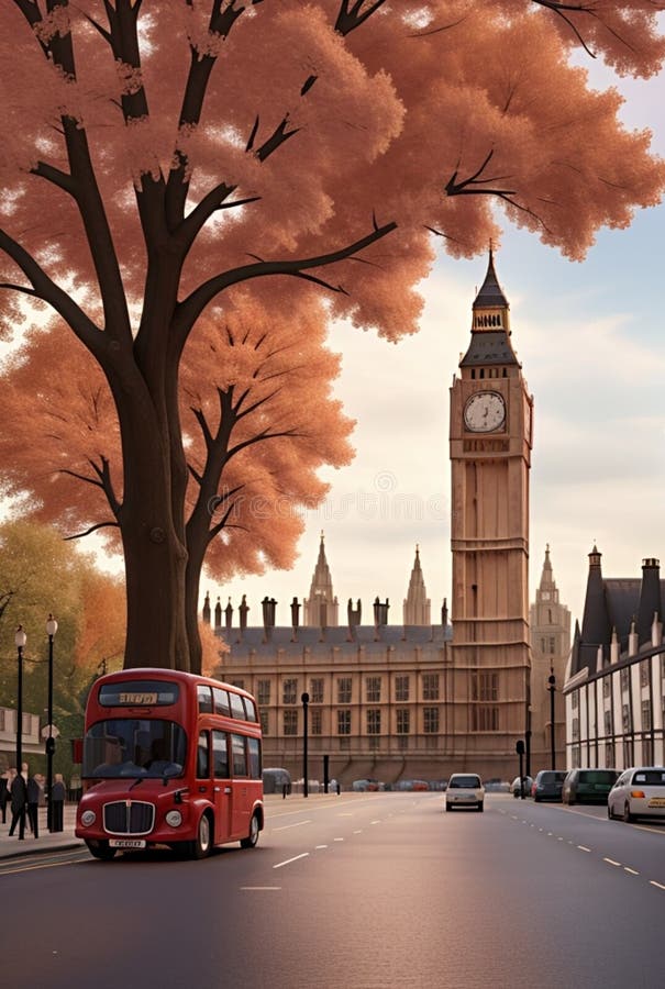 London, 3D Animation Style stock illustration. Illustration of tower ...