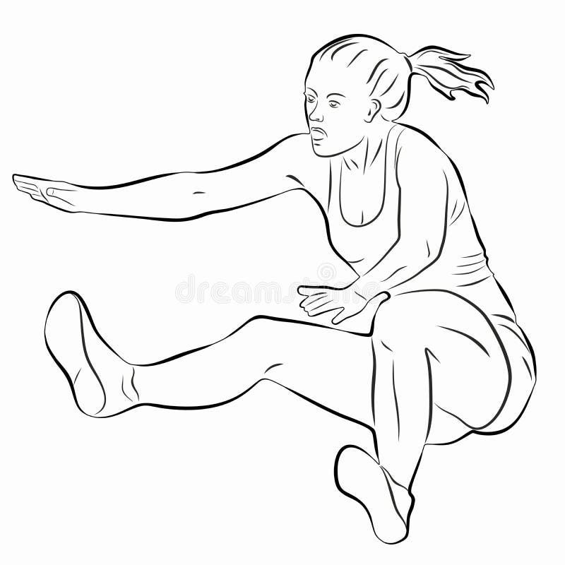 Long Jumper stock illustration. Illustration of jump, hand - 1759011