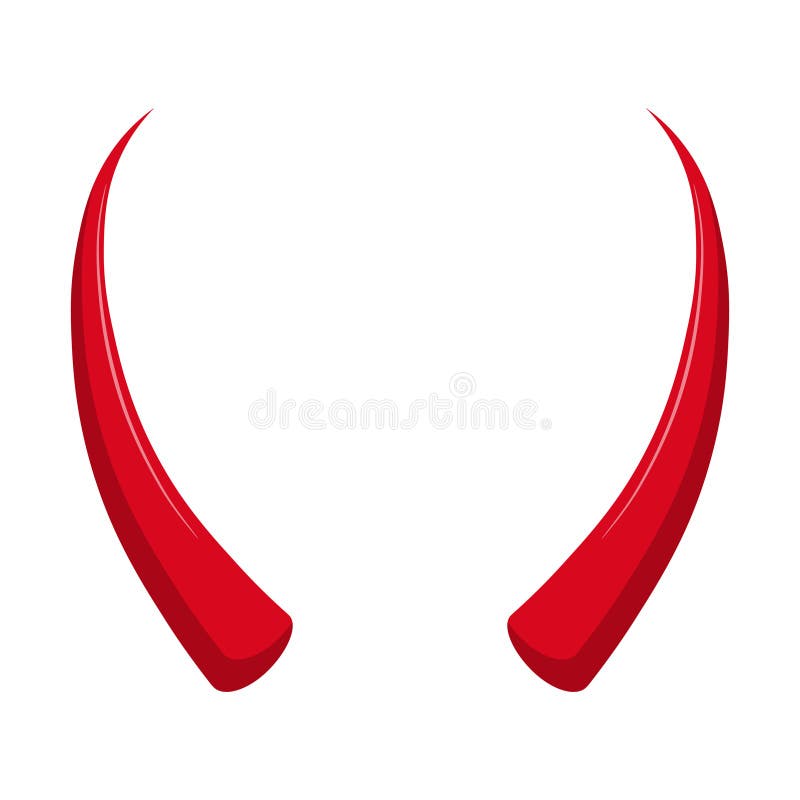 Vector Illustration of Long Red Devil Horns. Stock Vector ...