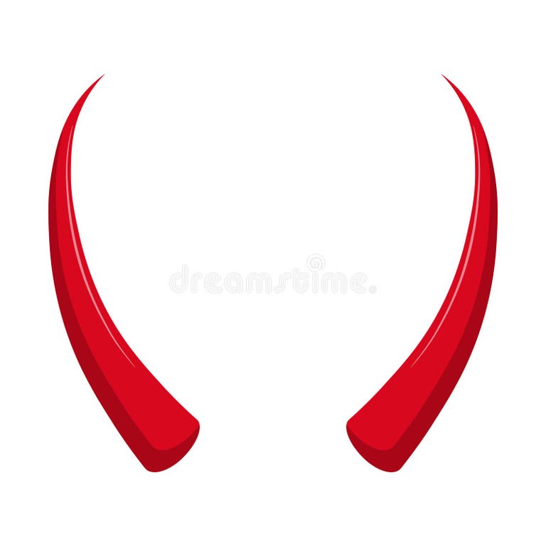 Vector Illustration of Long Red Devil Horns. Stock Vector ...