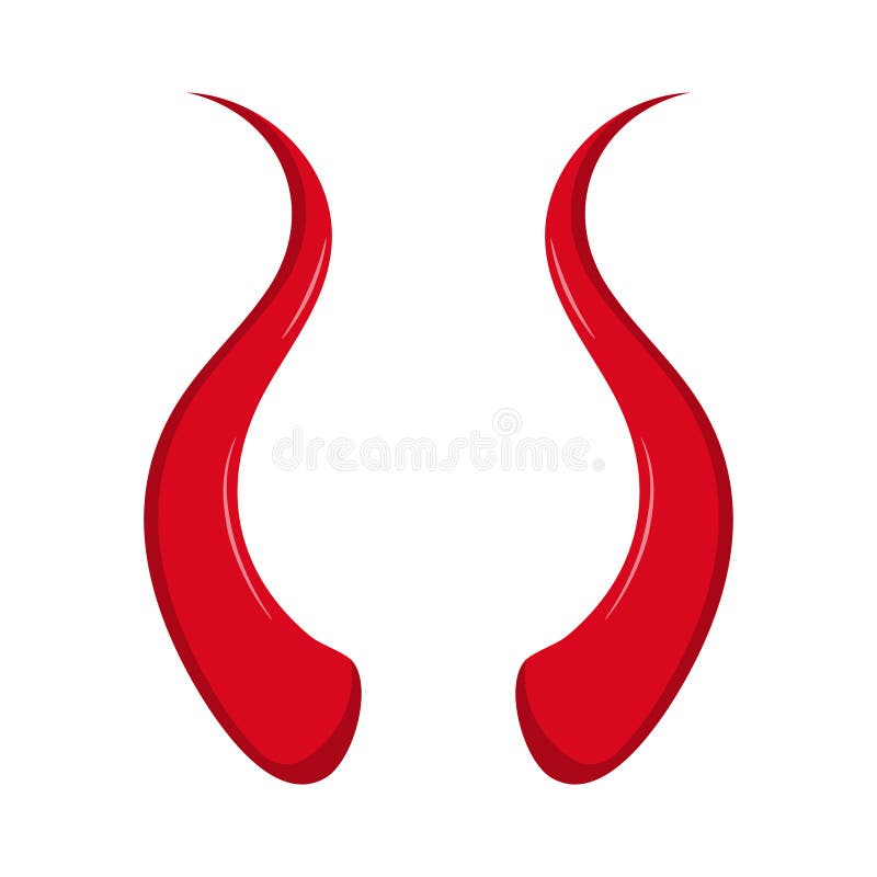 Vector Illustration of Long Red Devil Horns. Stock Vector ...