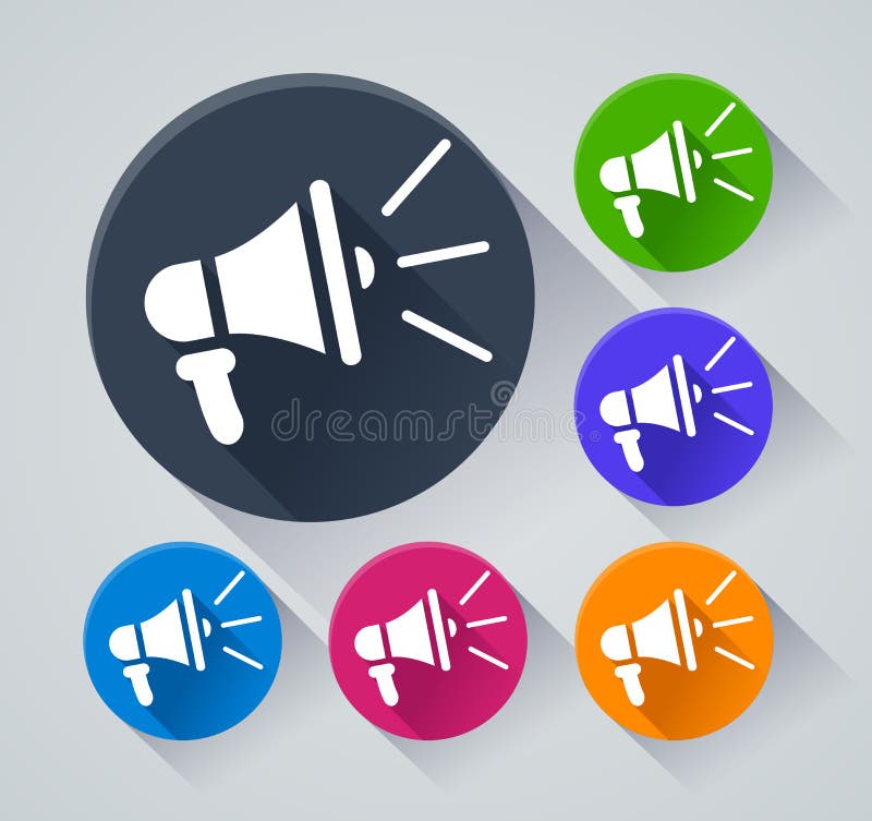 Loud Speaker Icons with Shadow Stock Vector - Illustration of icon ...