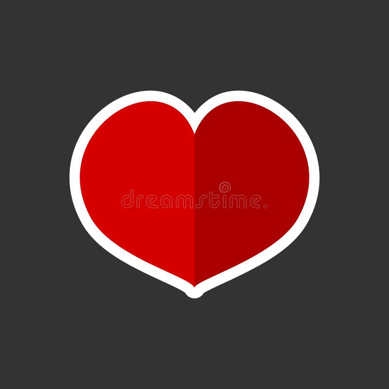 Illustration of a Love Shape with a Sticker Style. Vector Images for ...