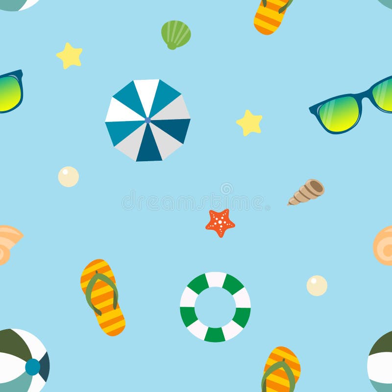 Lovely Tropical Summer, Background Pattern Seamless Stock Vector ...