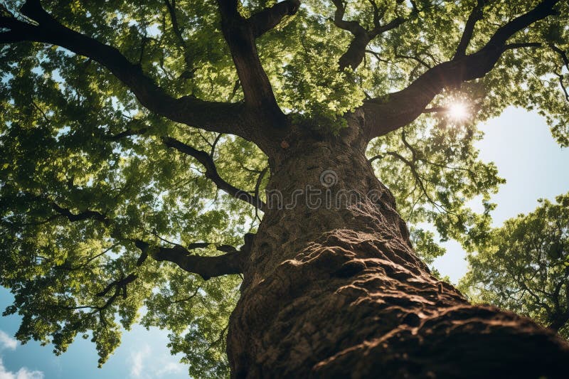 Illustration of a Low Angle Shot of Tree, Generative Ai Stock ...