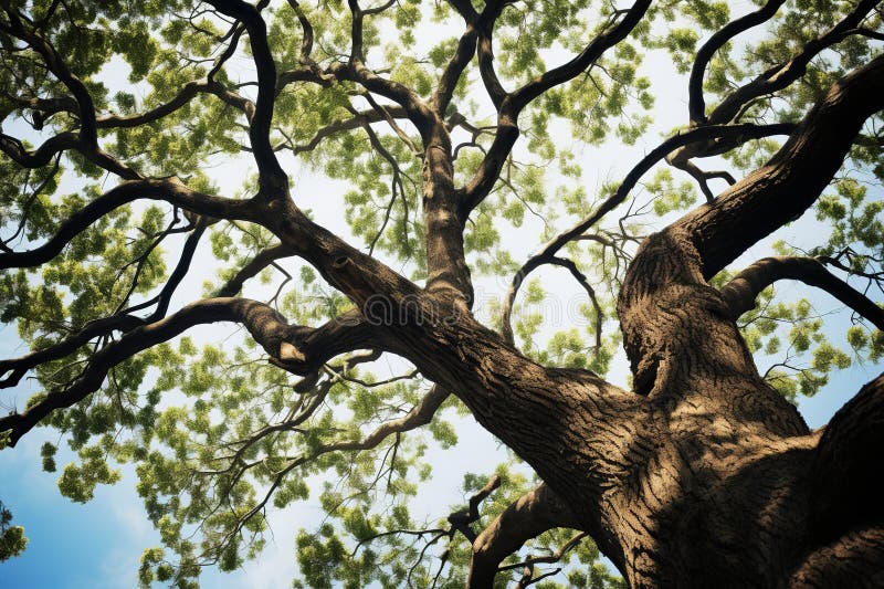 Illustration of a Low Angle Shot of Tree, Generative Ai Stock ...
