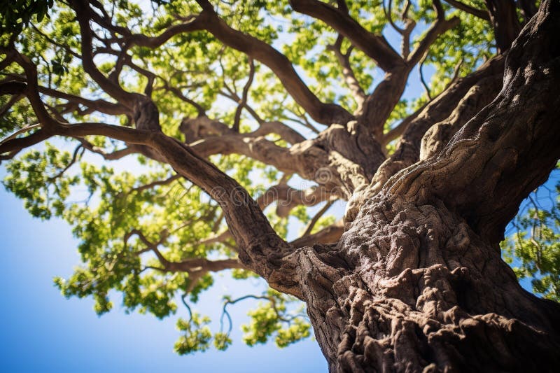 Illustration of a Low Angle Shot of Tree, Generative Ai Stock ...