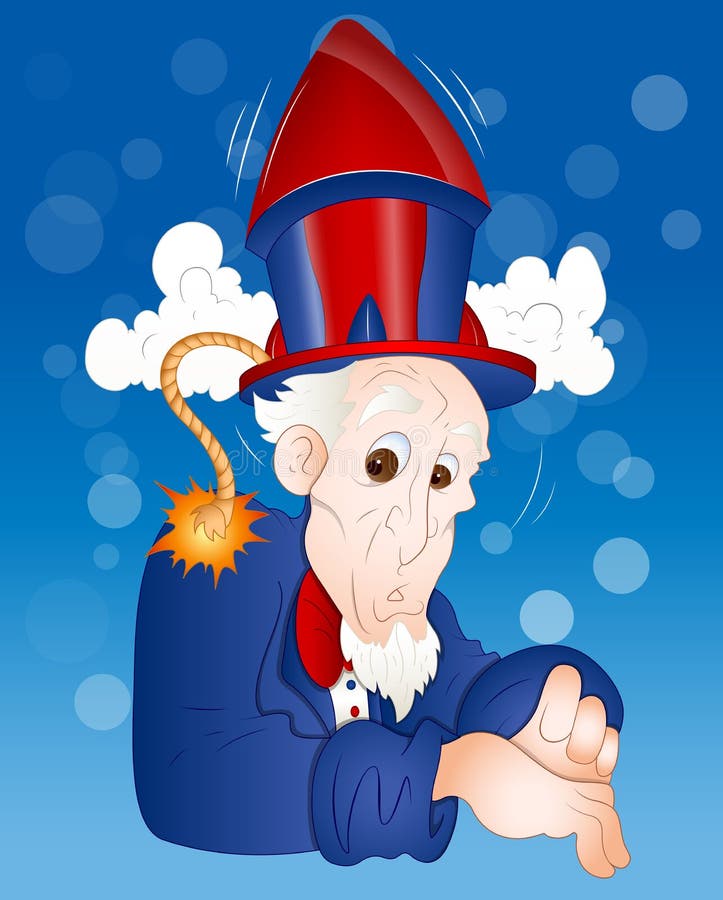 Uncle Sam Mit Feuerwerks-Vektor Stock Abbildung - Illustration von ...