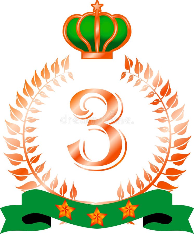 Illustration of a Luxurious Copper Laurel To Honor the Third Place ...