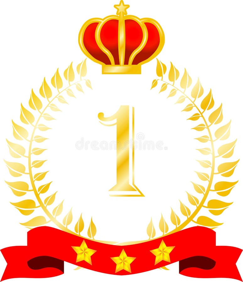 Illustration of a Luxurious Gold Laurel To Honor the First Place Stock ...