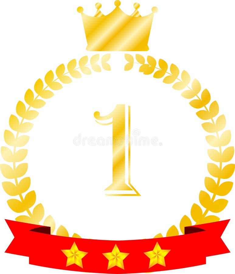 Illustration of a Luxurious Gold Laurel To Honor the First Place Stock ...