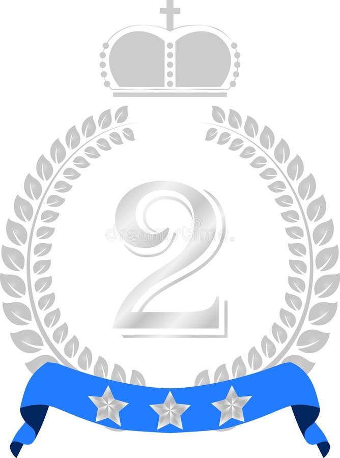 Illustration of a Luxurious Silver Laurel To Honor the Second Place ...