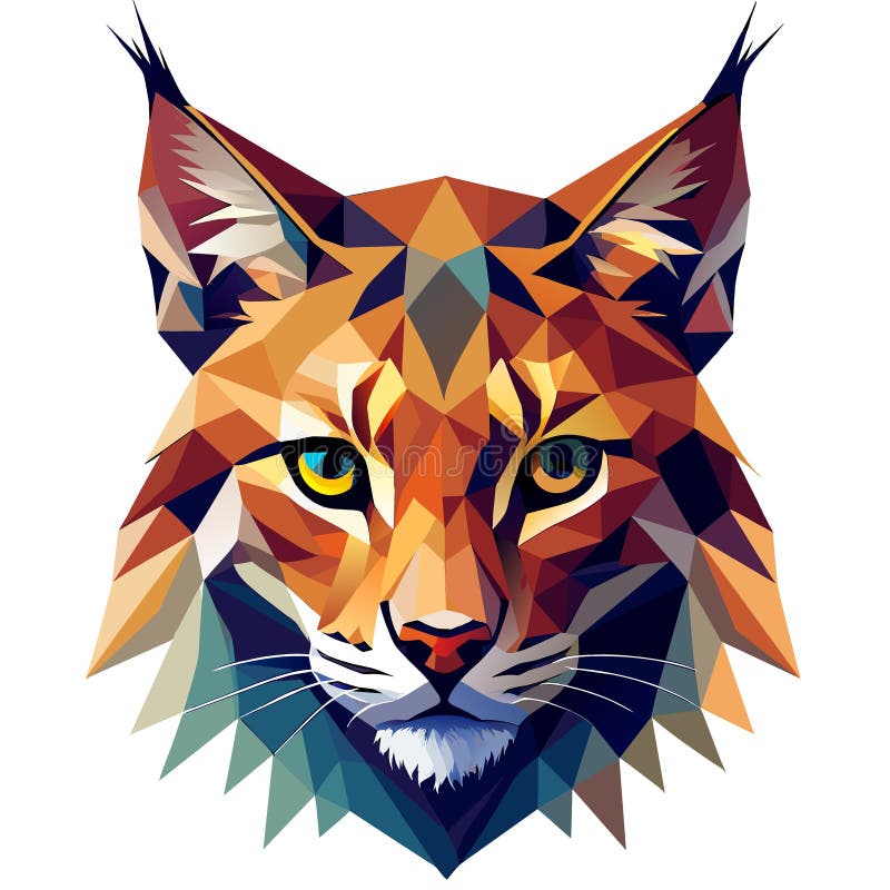 A Lynx Head in Polygonal Style. Stock Illustration - Illustration of ...