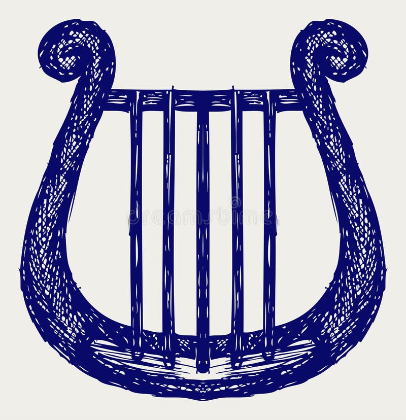 Illustration of lyre stock vector. Illustration of badge - 37858932