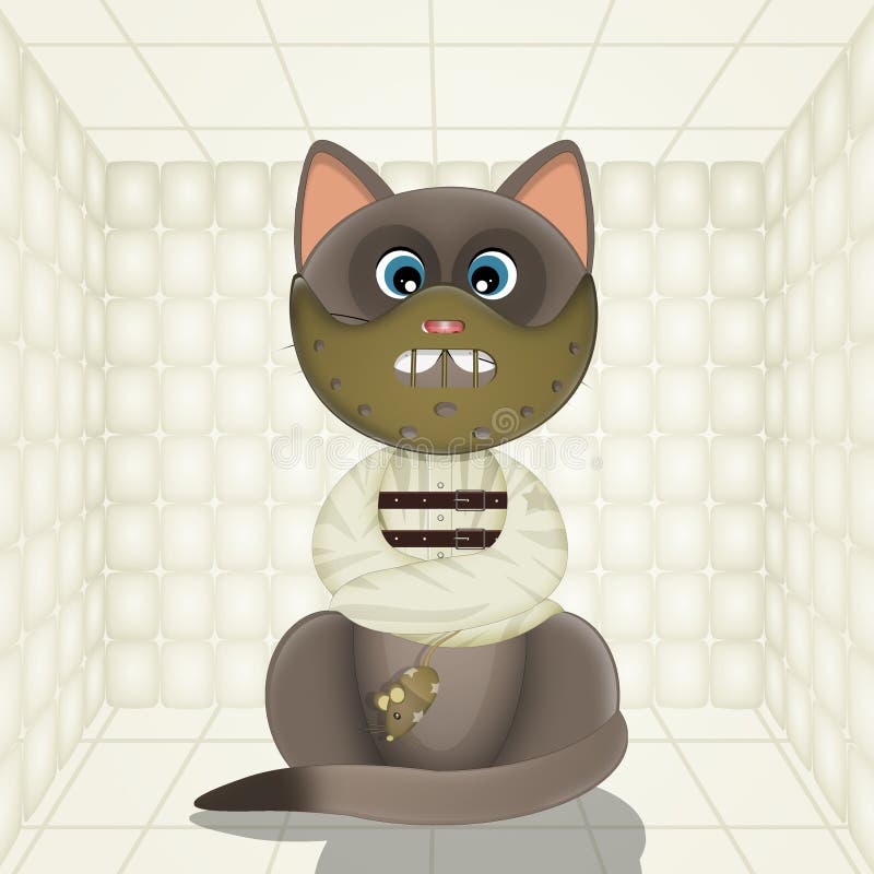 The Mad Cat with the Belt of Strength Stock Illustration - Illustration ...