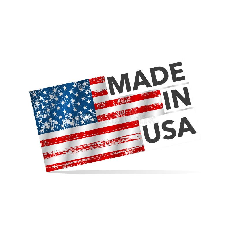 Illustration Made in Usa, Flag on a White Background Stock Vector ...