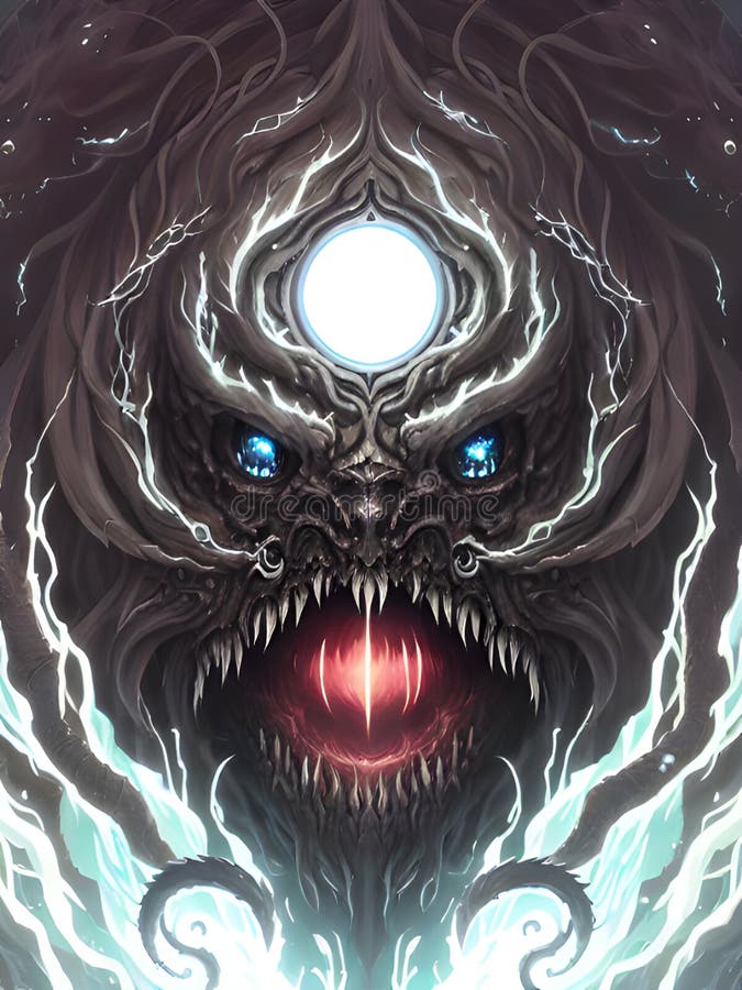 Illustration. Magic Background with Mystical Monster, Ai Generated ...