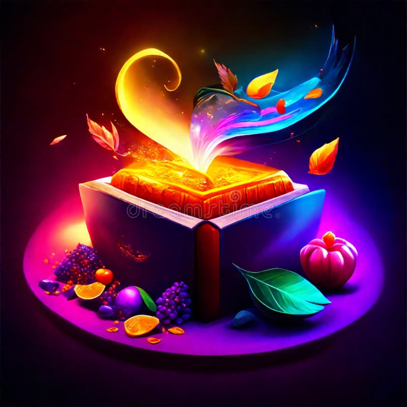 Illustration of a Magic Box with a Magic Potion and a Magic Spell. AI ...