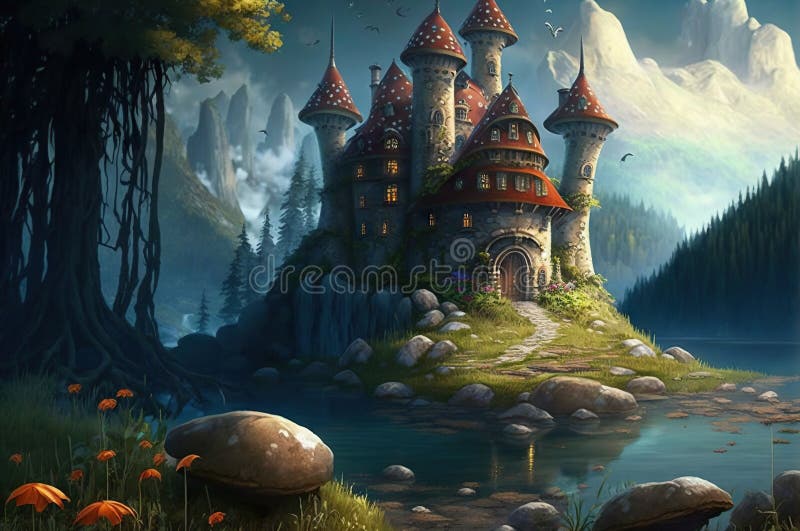 Illustration of the Magic Castle Stock Illustration - Illustration of ...