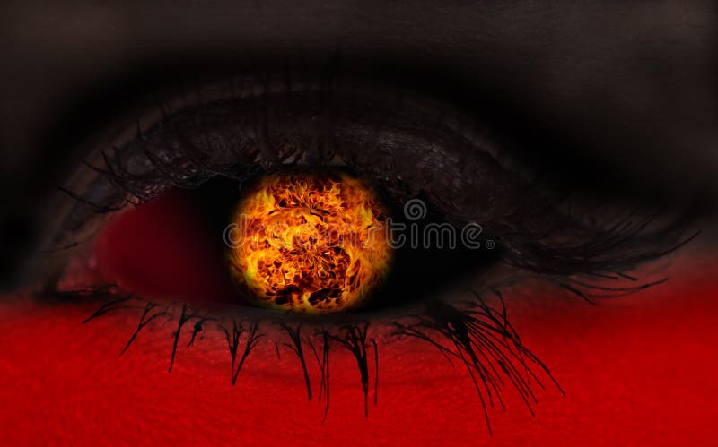 Illustration Of Magic Eye With Fire Ball. Stock Image - Image of fair ...