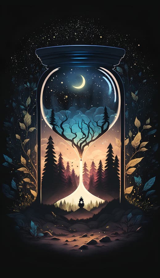 Magic Hourglass Nice Poster Stock Illustration - Illustration of detail ...