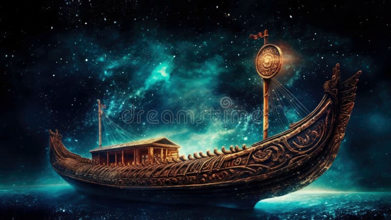 Illustration Magic Ship. Generative Ai. Stock Illustration ...