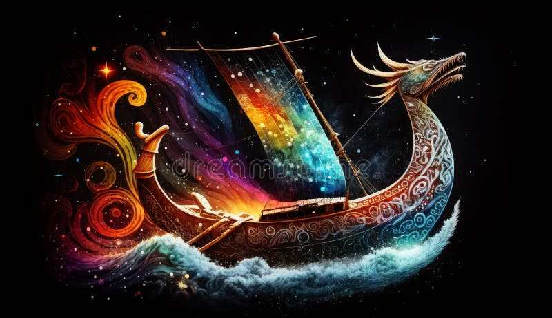 Illustration Magic Ship. Generative Ai. Stock Illustration ...