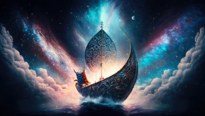 Illustration Magic Ship. Generative Ai. Stock Illustration ...