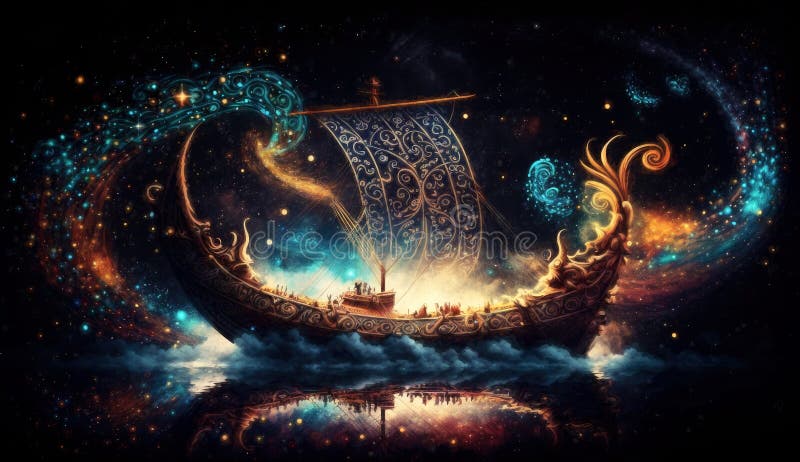 Illustration Magic Ship. Generative Ai. Stock Illustration ...