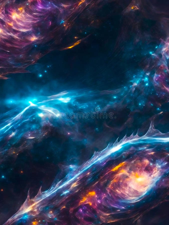 Illustration of Magic Space with Cosmic Stars, Super Nova, Aurorae ...
