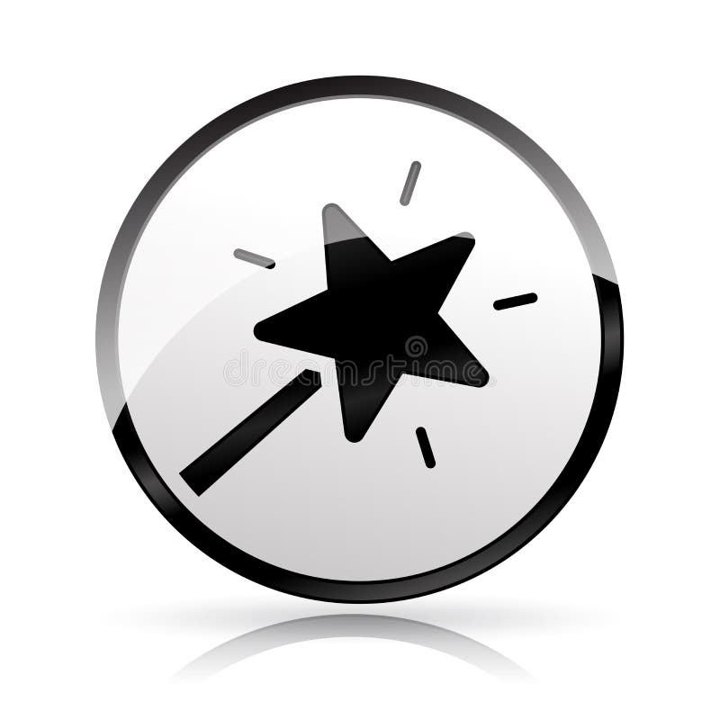 Magic Wand Icons with Long Shadow Stock Vector - Illustration of star ...