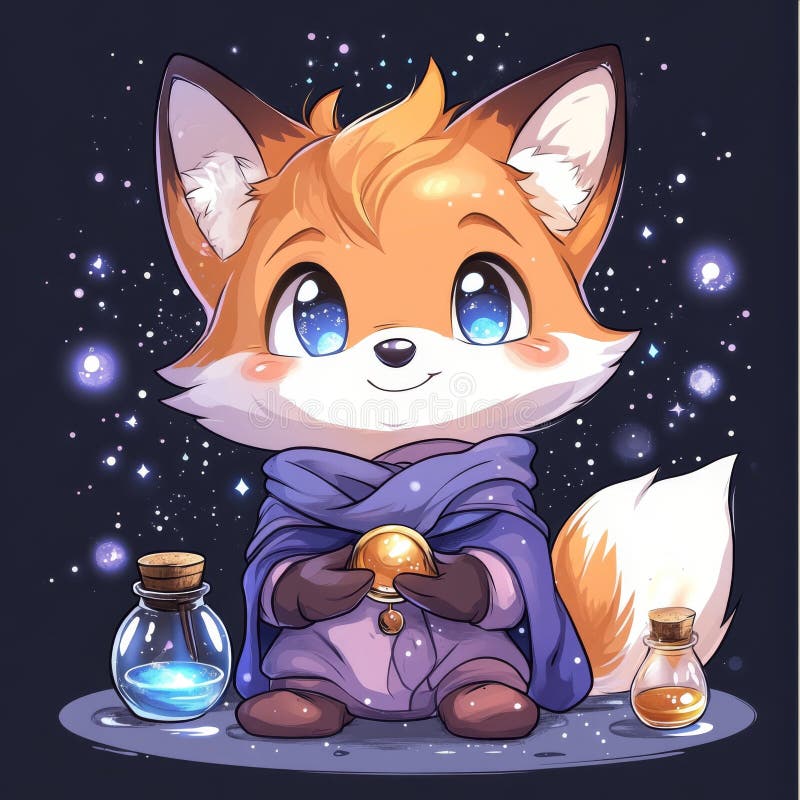 The Illustration of the Magical Fox Alchemist Features a Fox in a Robe ...